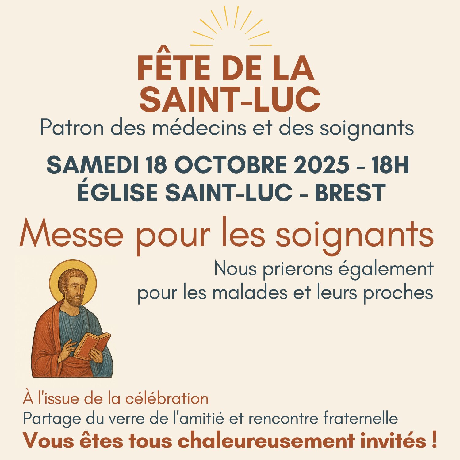 À l'occasion de la Saint-Luc : Messe pour les soignants - Le Diocèse de Quimper et Léon
