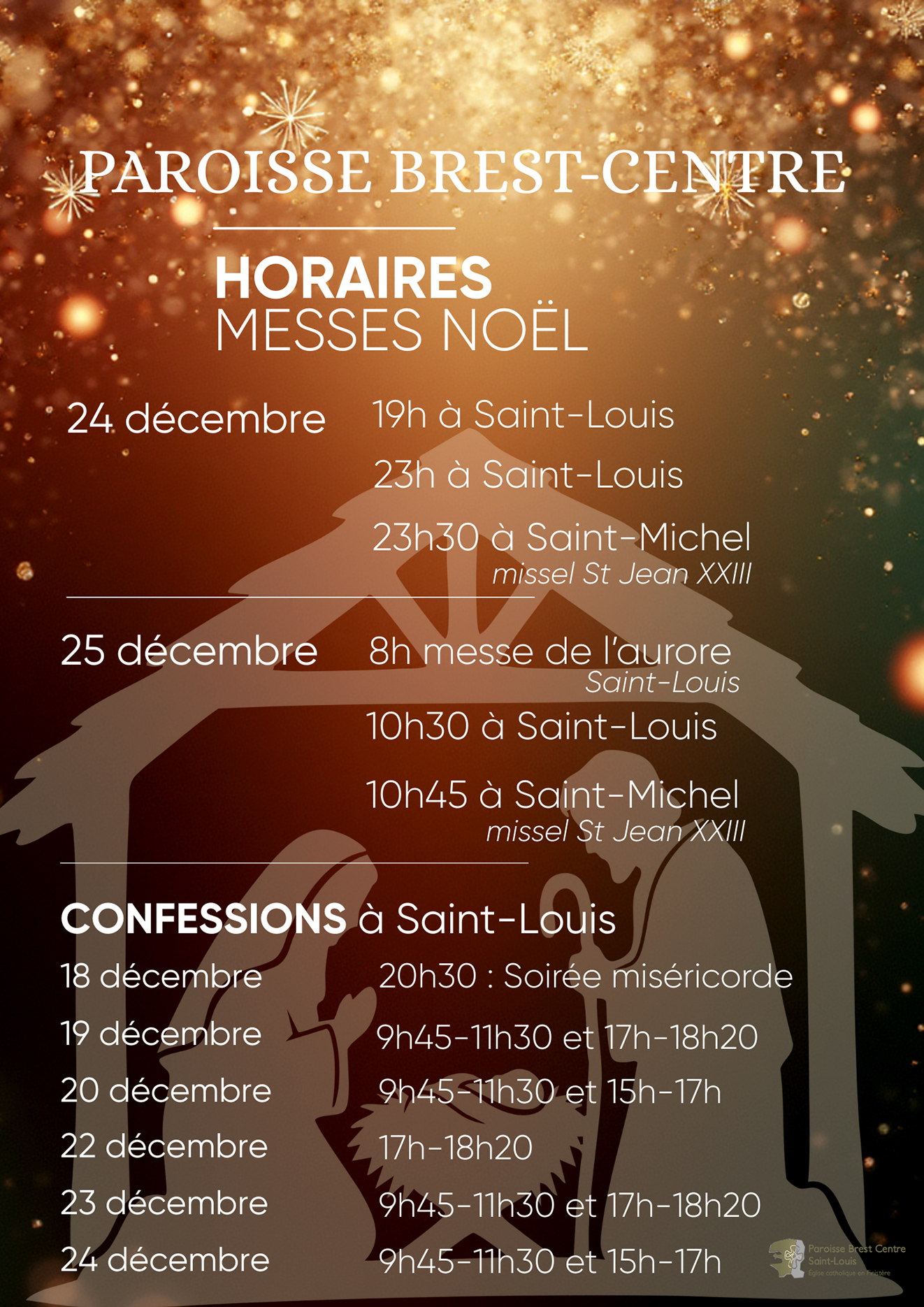 Horaires des messes de Noël - Le Diocèse de Quimper et Léon